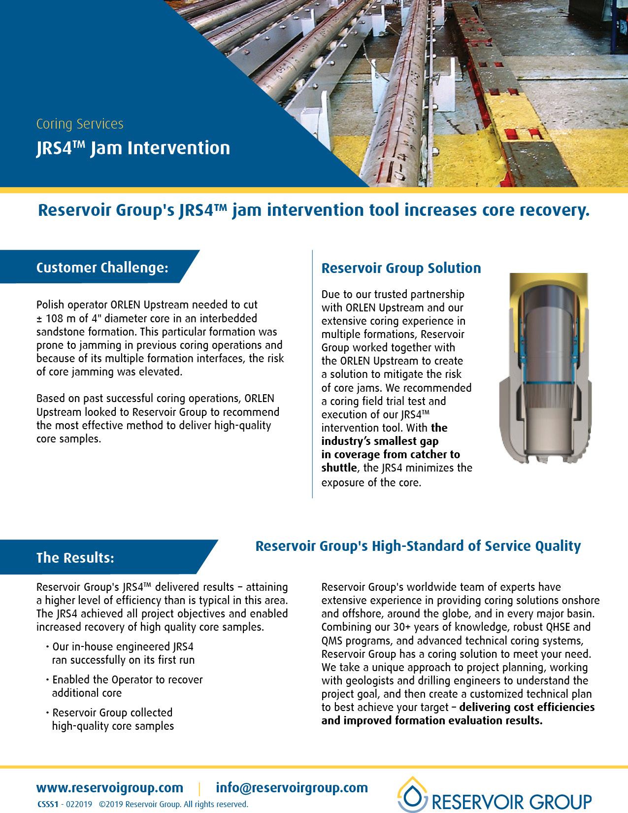 Download infomation about our solutions, Reservoir Group